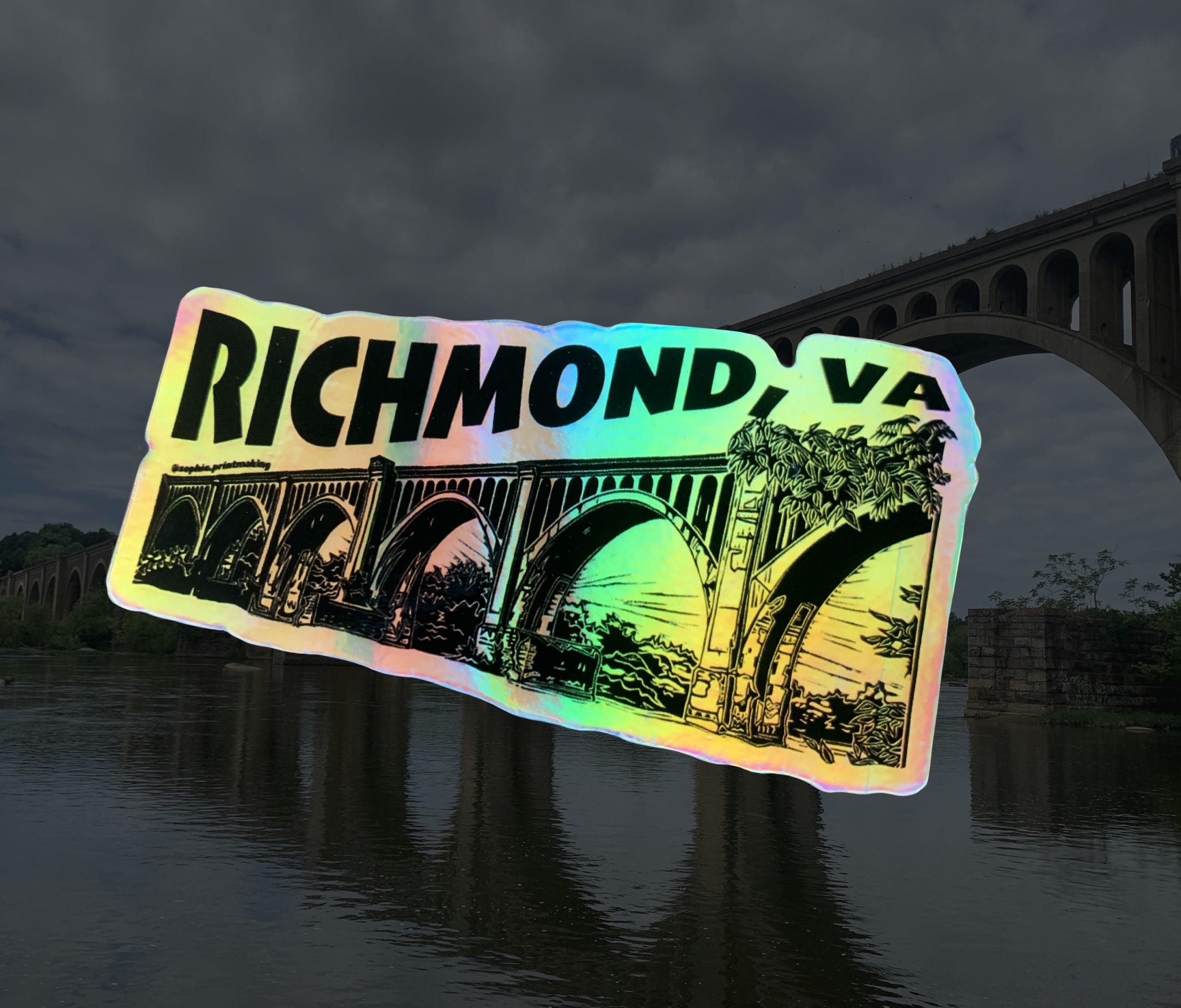 ACL Railroad Bridge Holographic Sticker – Sophie Printmaking
